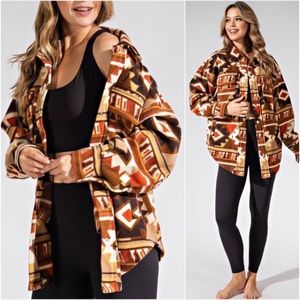 Jackets & Coats | Newsnap Front Aztec Print Fleece Jacket | Poshmark